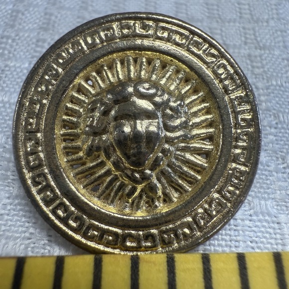 Jewelry | 3 Greek Medusa Head Shiny Gold Button Vintage Metal Shank ...